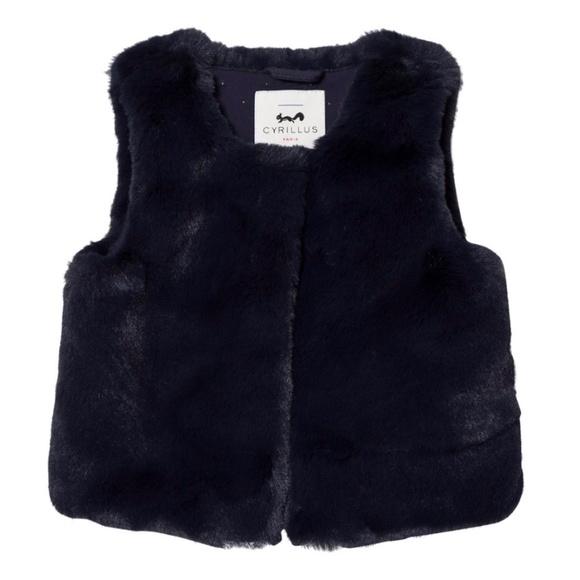 Cyrillus | Jackets & Coats | Cyrillus Navy Faux Fur Gilet Vest | Poshmark